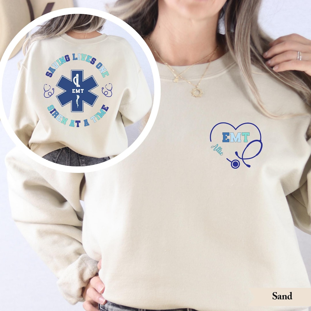 Custom Emergency Medical Technician Sweatshirt, Personalized Name EMT ...
