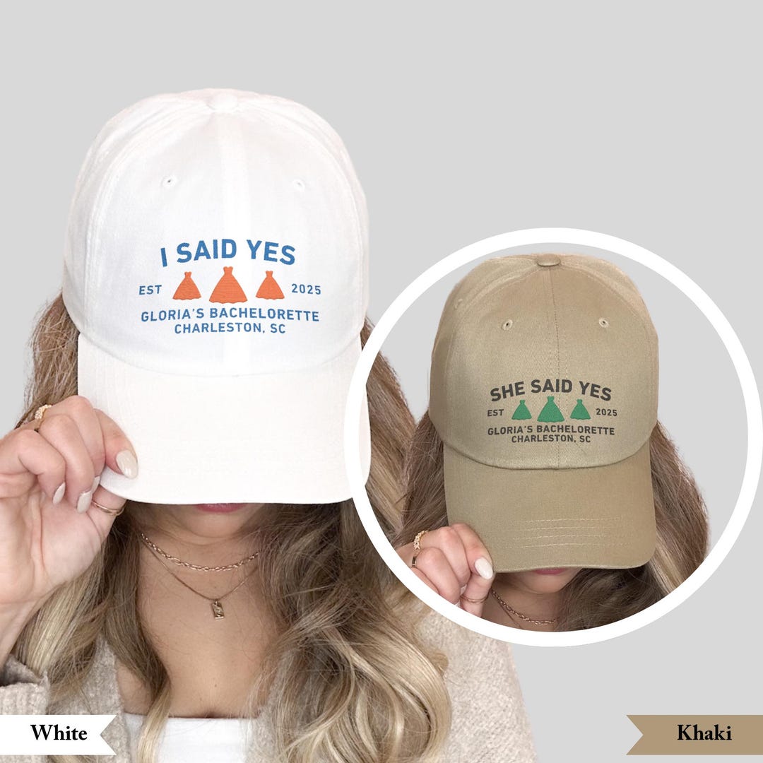 Custom Embroidered Bachelorette Party Hats, I Said Yes, Engagement ...
