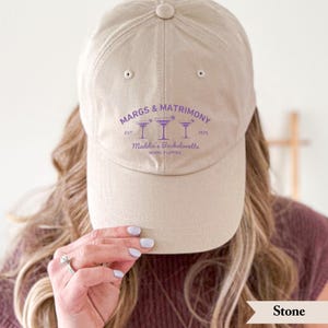 Custom Embroidered Margs & Matrimony Bachelorette Party Hat ...
