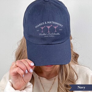 Custom Embroidered Margs & Matrimony Bachelorette Party Hat ...