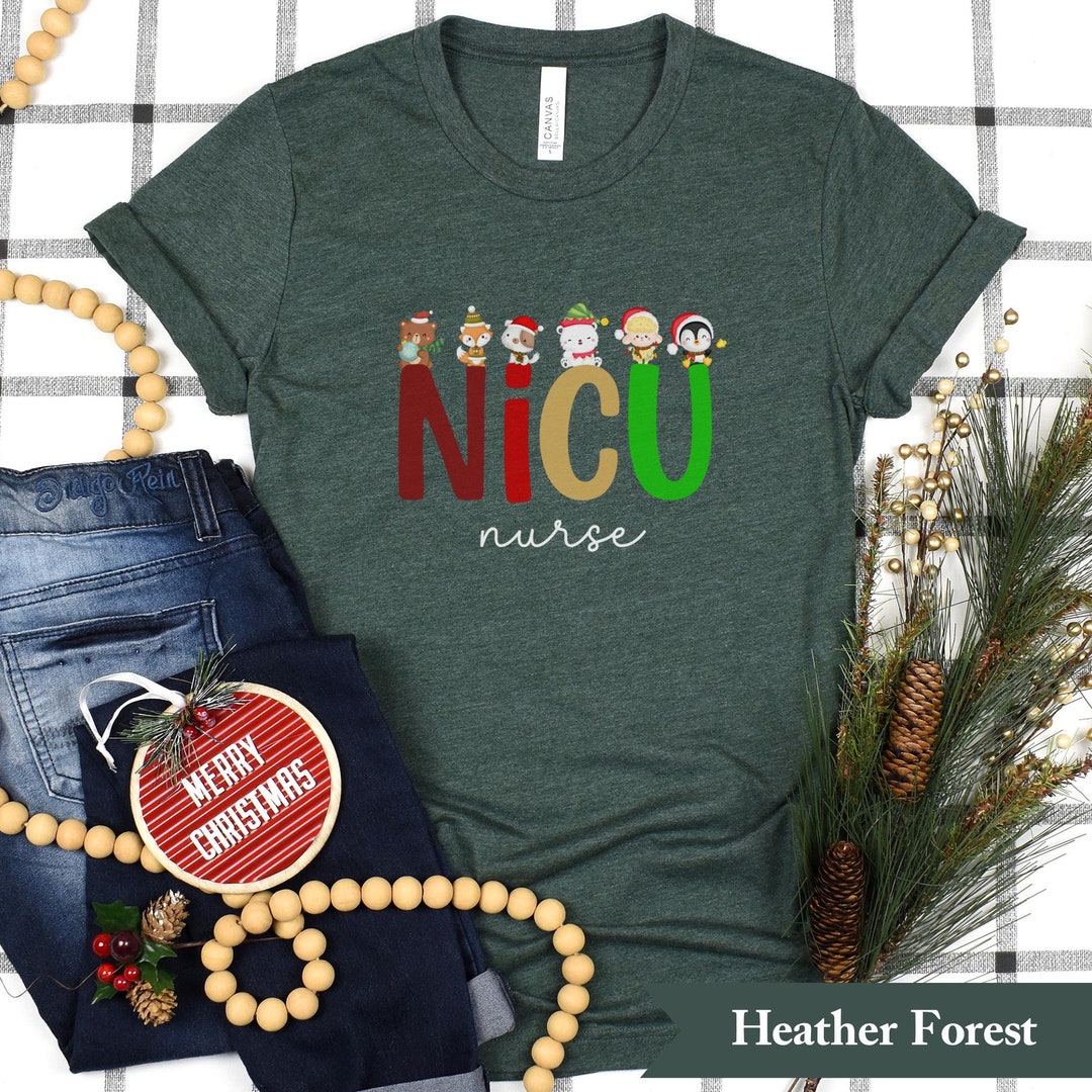 NICU Christmas Nurse Shirt, Neonatal Intensive Care Unit, Christmas T ...