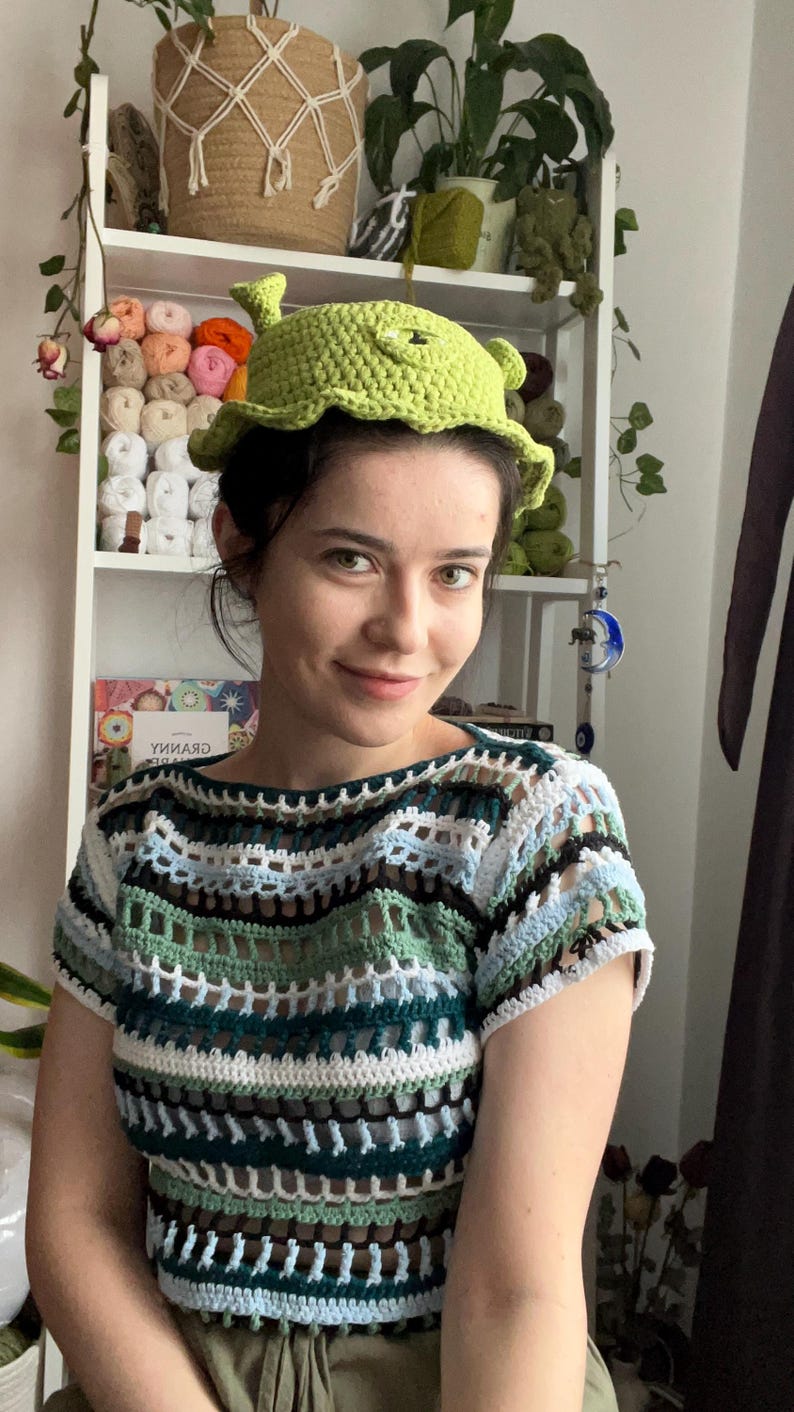 Alien Shrek Hat Pattern | Crochet Pattern | Bucket Hat Pattern - Etsy UK