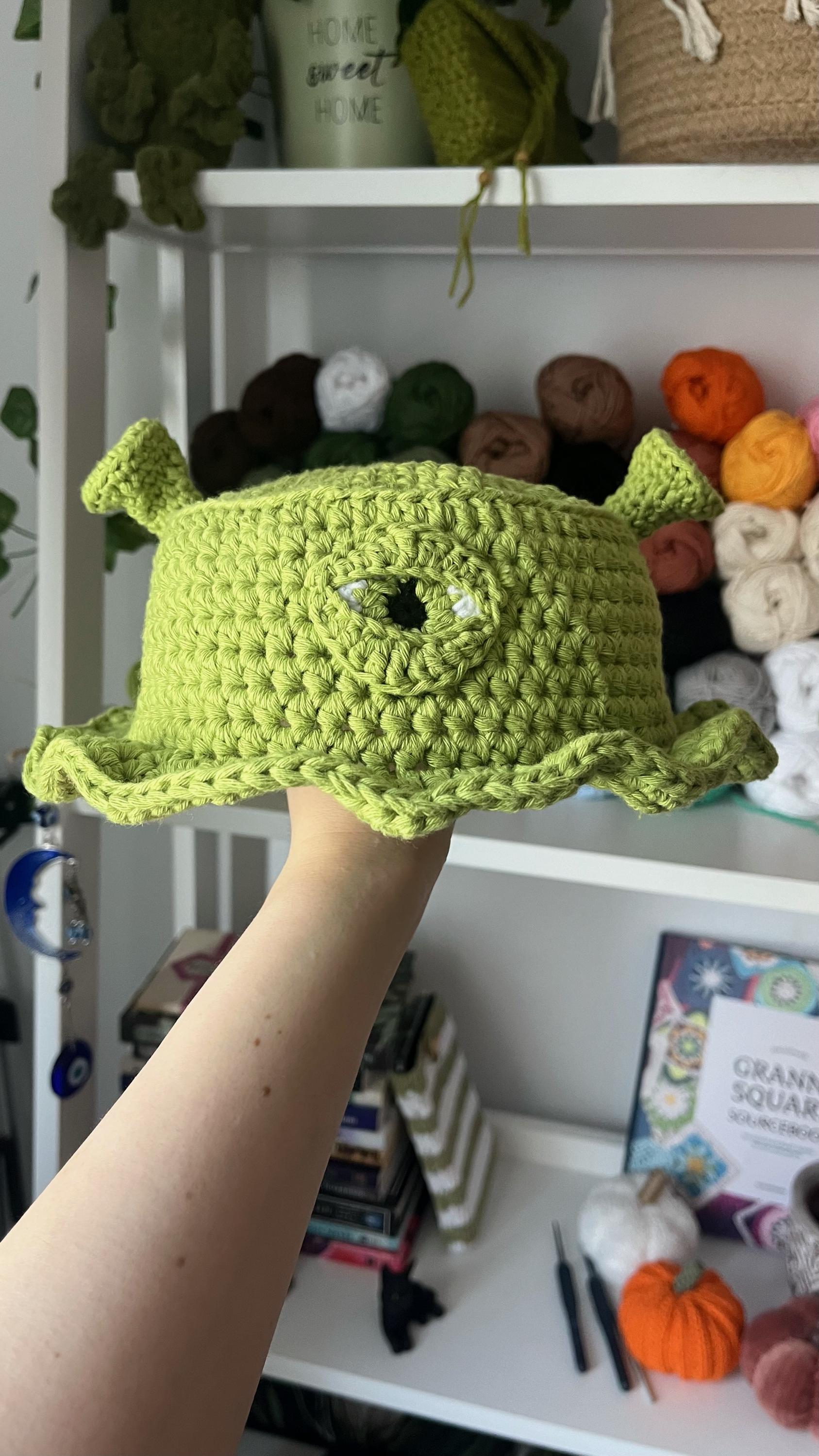 Alien Shrek Hat Pattern | Crochet Pattern | Bucket Hat Pattern - Etsy
