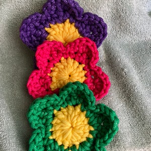 Flower Scrubby: Crocheted Nylon Dish and Pot Scrubber - Etsy