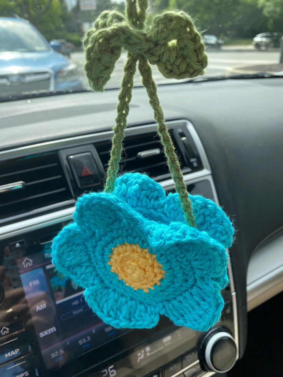Crocheted Car Air Freshener Flower Holder: Car Accessory Gift - Etsy