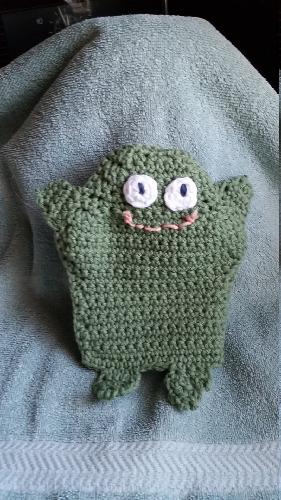 Frog Bath Mitt - Crocheted, Kids Bath Mitt, Puppet, Kids Washcloth ...