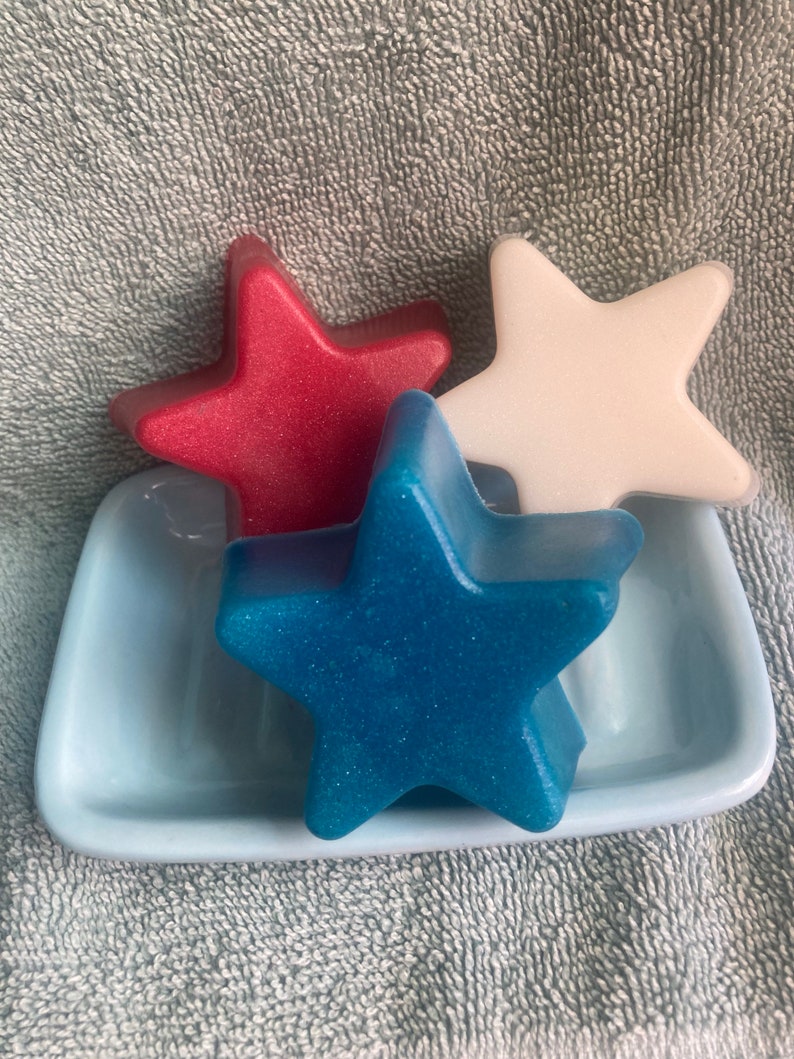 Patriotic Star Soaps: Red, White, and Blue - Set of 3 - Etsy