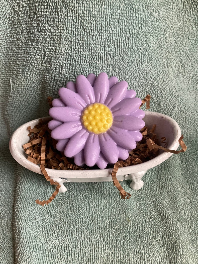 Daisy Flower Soap: Handmade Shea Butter Soap, Floral Gift - Etsy
