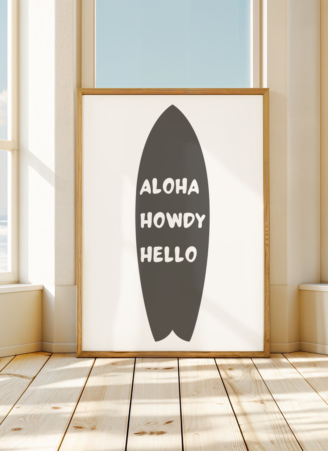 Aloha Howdy Hello, Coastal Aesthetic, Blue Wall Print, Trendy Coastal ...