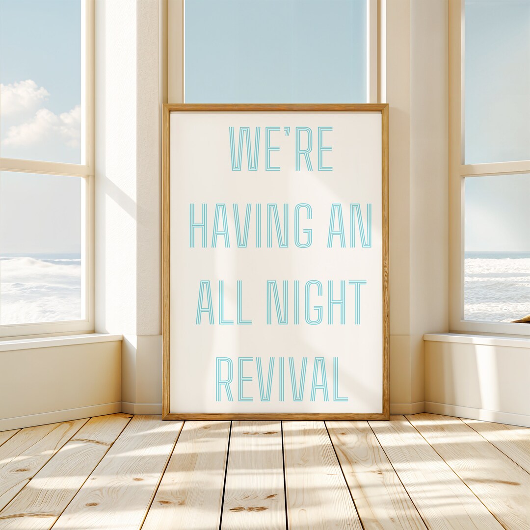 All Night Revival Wall Art Trendy Cowgirl Wall Art Cowgirl Coastal Blue ...