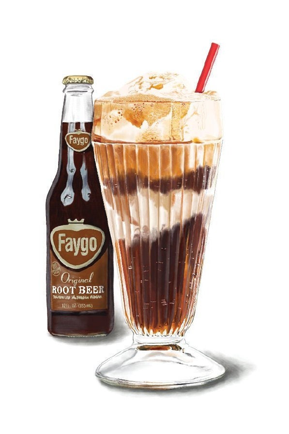 Faygo Rootbeer Float Digital Illustration Print - Etsy