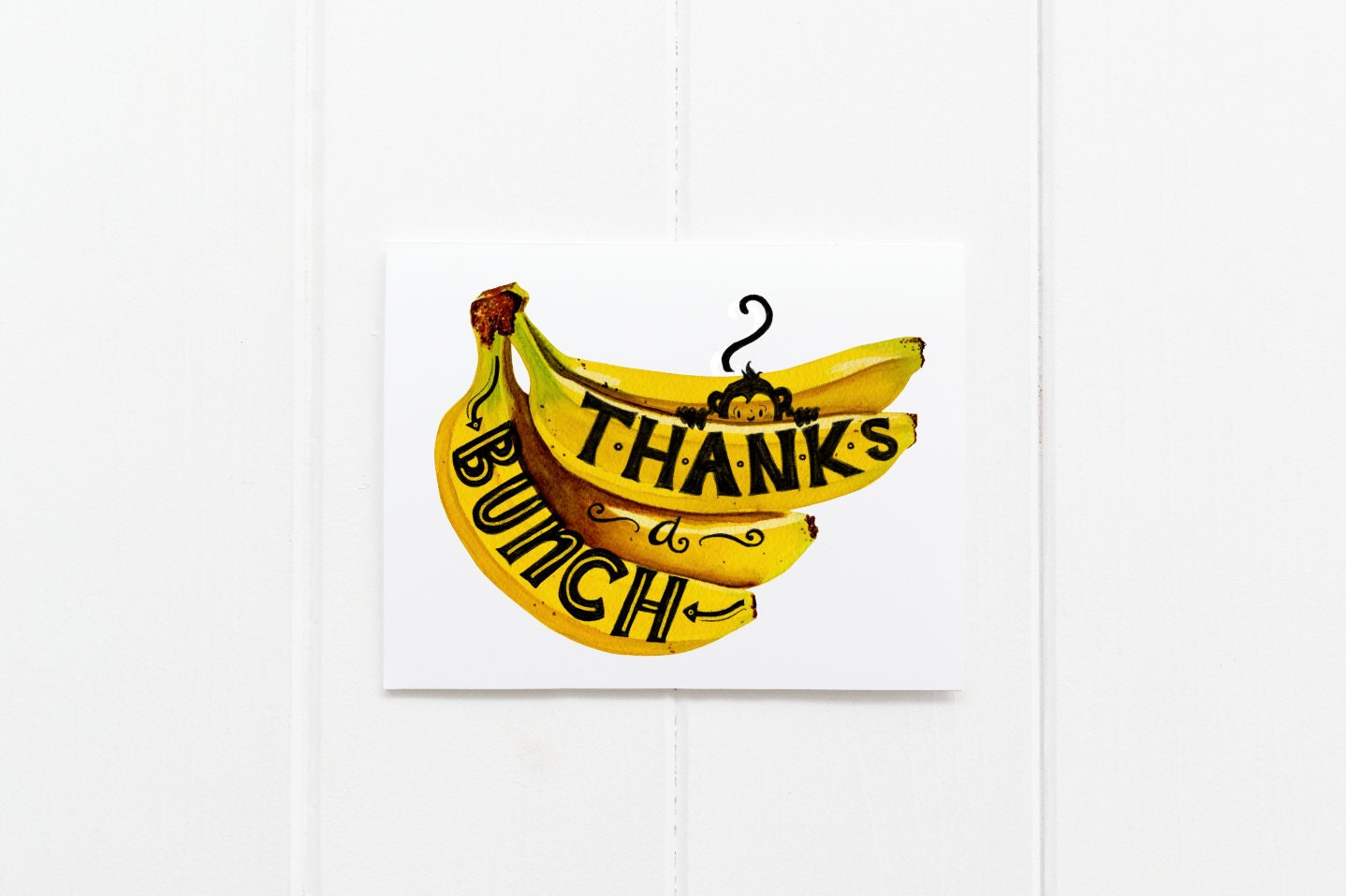 Thanks A Bunch Watercolor Banana Card - Etsy