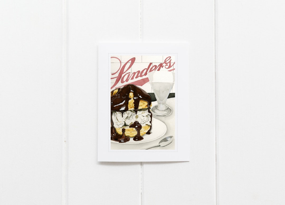 Sanders Hot Fudge Cream Puff Card - Etsy