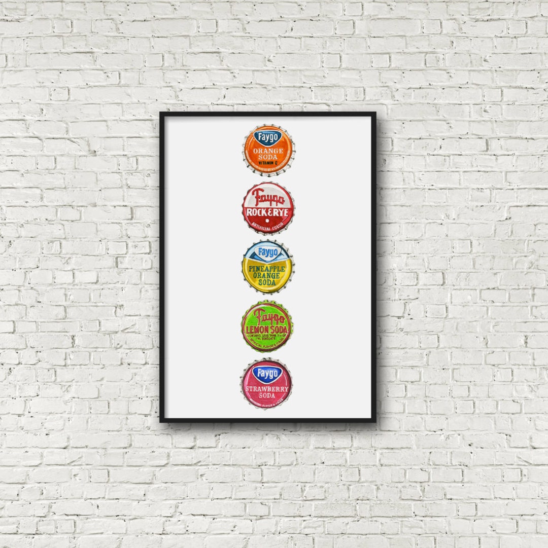 Faygo Bottle Pop Caps Watercolor Painting Fine Art Print - Etsy