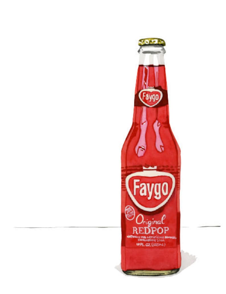 Vintage Faygo Red Pop Watercolor Art Print - Etsy