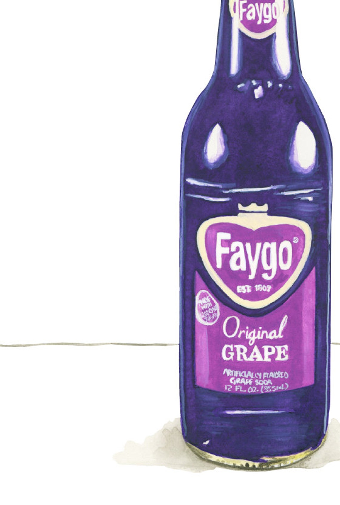 Faygo Grape Pop Watercolor Illustration - Etsy