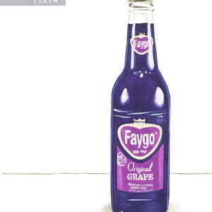Faygo Grape Pop Watercolor Illustration - Etsy