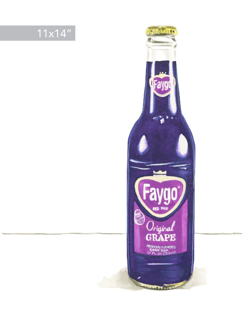 Faygo Grape Pop Watercolor Illustration - Etsy