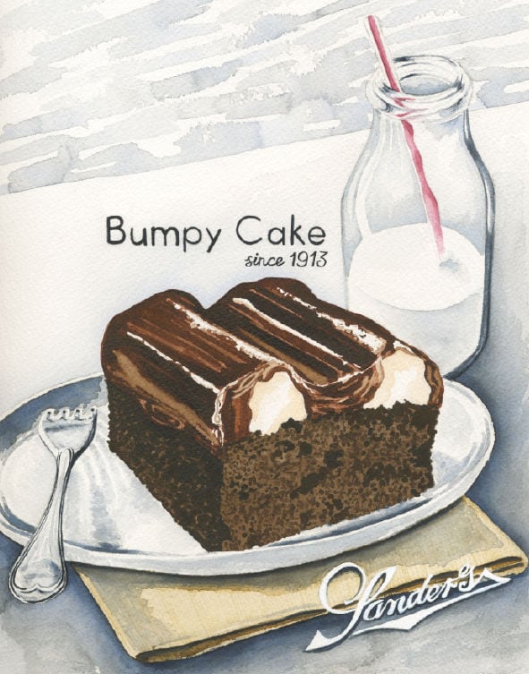 Sanders Bumpy Cake Watercolor Illustration Fine Art Print - NOT A REAL ...