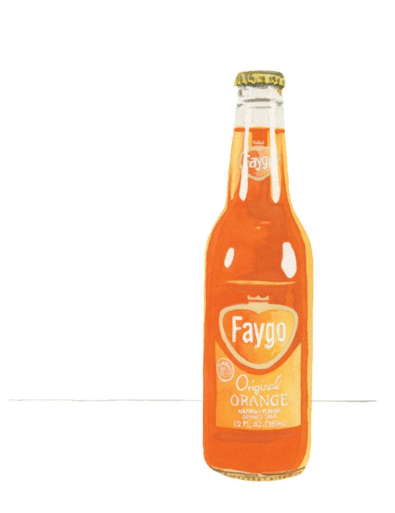 Vintage Faygo Orange Pop Watercolor Print - Etsy