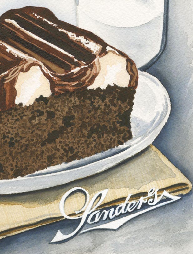 Sanders Bumpy Cake Watercolor Illustration Fine Art Print - NOT A REAL ...