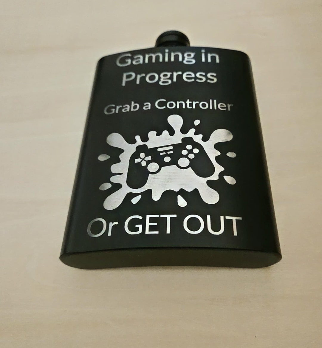 Gaming in Progress Flask, Stainless Steel Fillable Flask, Great for ...