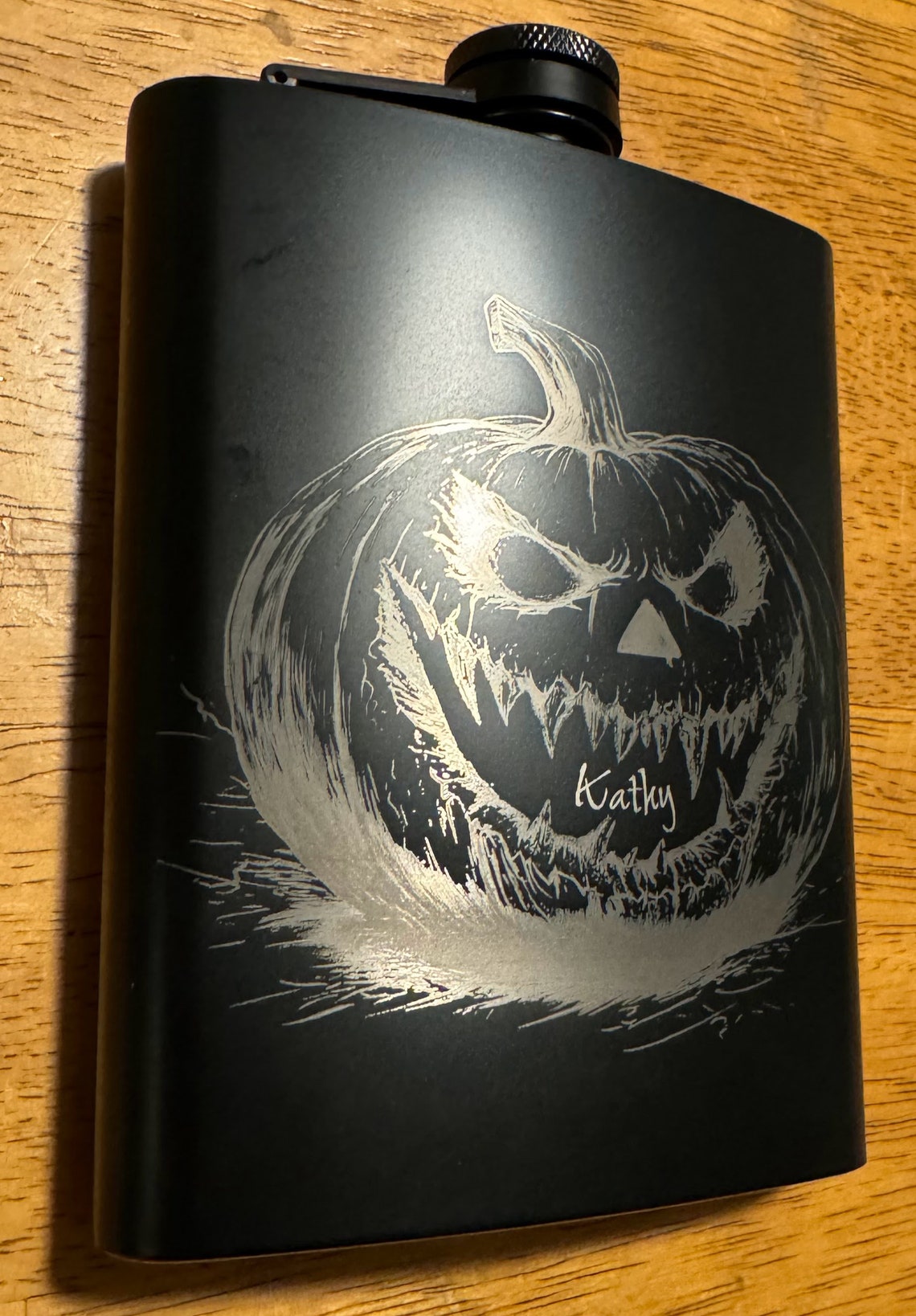 Stainless Steel Personalized Halloween Flask, Pumpkin Flask With Your ...