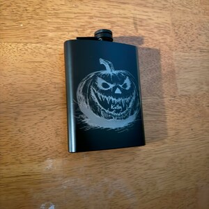 Stainless Steel Personalized Halloween Flask, Pumpkin Flask With Your ...