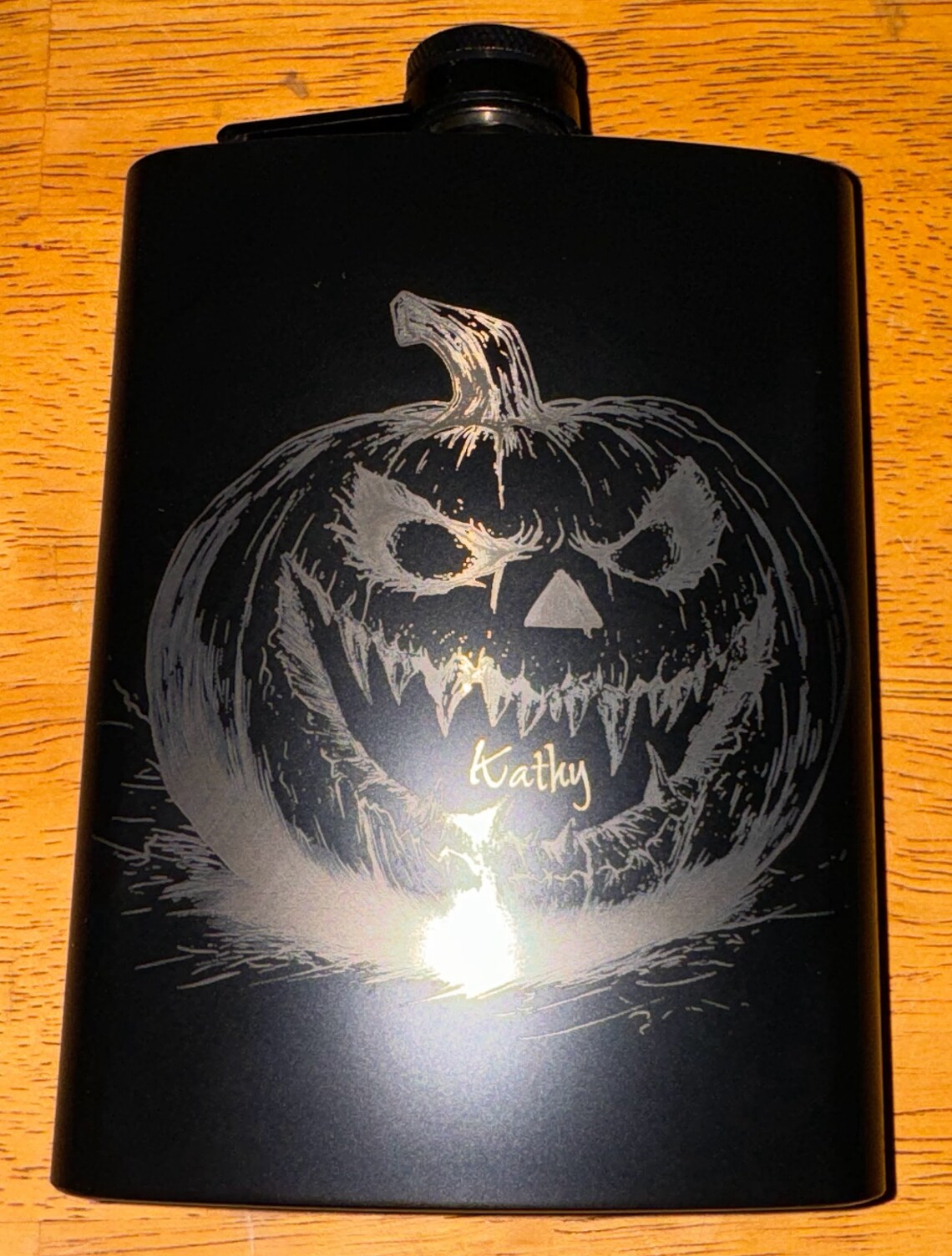 Stainless Steel Personalized Halloween Flask, Pumpkin Flask With Your ...