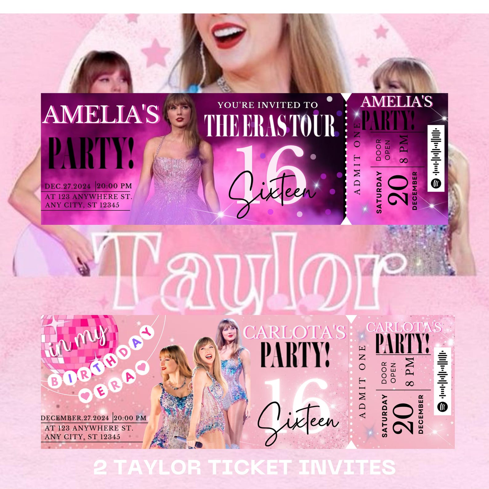 Taylor Swift Birthday Invitation | Editable Ticket Template | Swifties ...