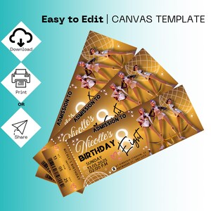 Kpop Demon Hunter Birthday Invitation, Concert Pass Ticket Template ...