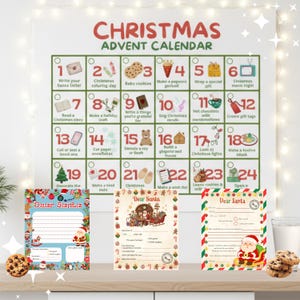 Printable Christmas Kit – Santa Letter Templates, Advent Calendar, Gift ...