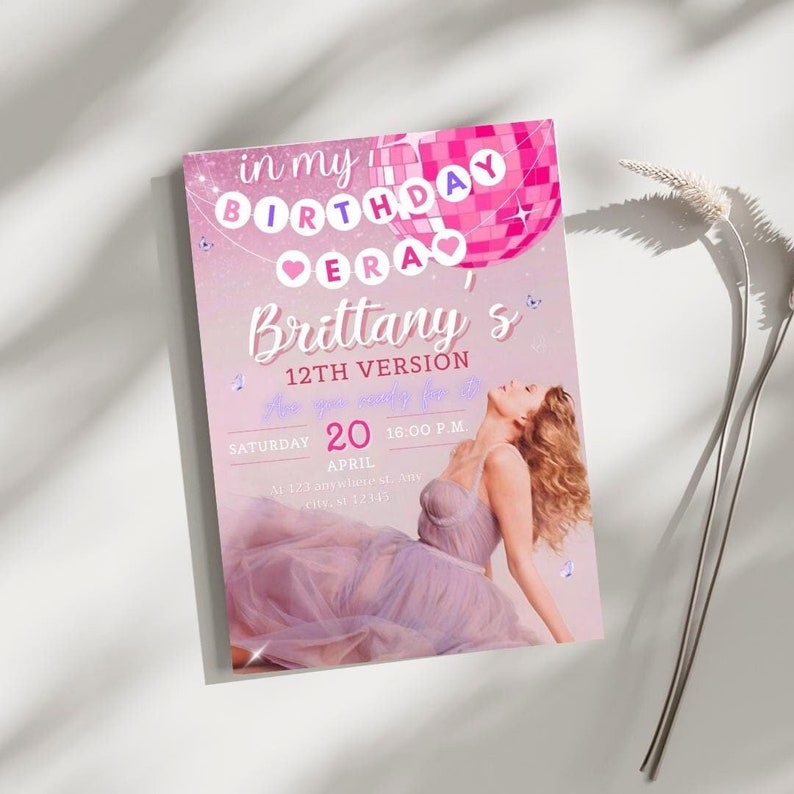 Taylor Swift Birthday Ticket Invitation | in My Birthday Era Editable ...