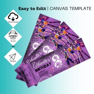 Kpop Demon Hunter Birthday Invitation, Concert Pass Ticket Template ...