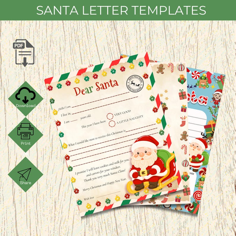 Printable Christmas Kit – Santa Letter Templates, Advent Calendar, Gift ...