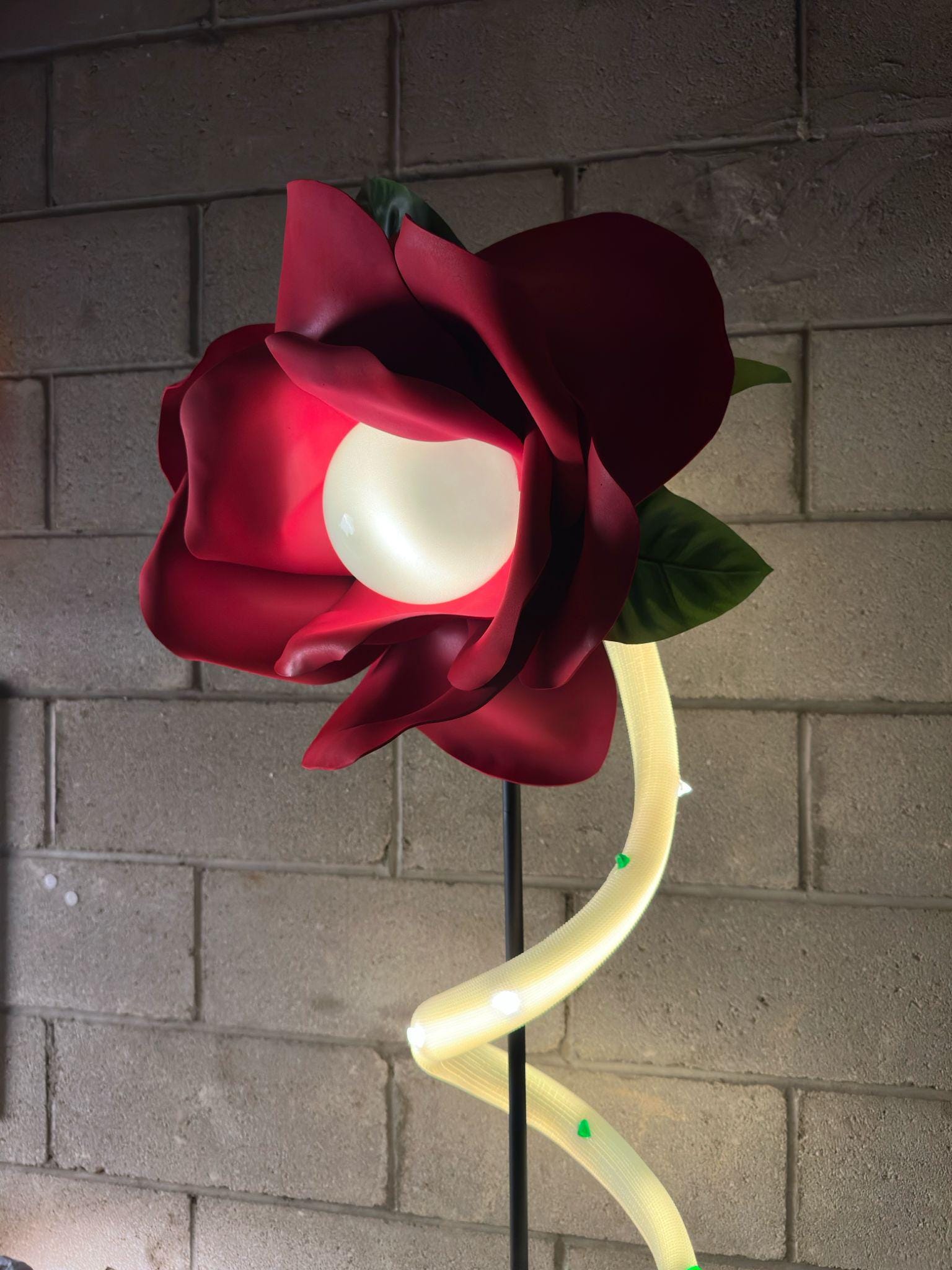 GIANT FLOWER LAMP Blooming Rose Floor Lamp Floral Flexible Bedroom ...