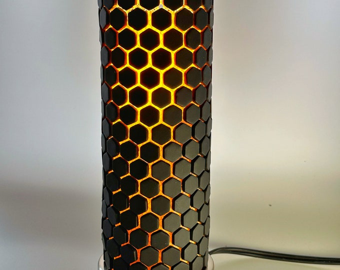 BEE HIVE Table Lamp Designer Black Mosaic Ceramic Tile Lamp Designer ...