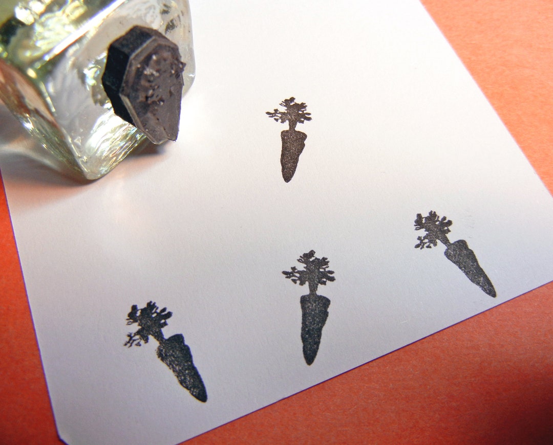 Tiny Carrot Vegetable Rubber Stamp 16mm, Menu Planning Stamp ...