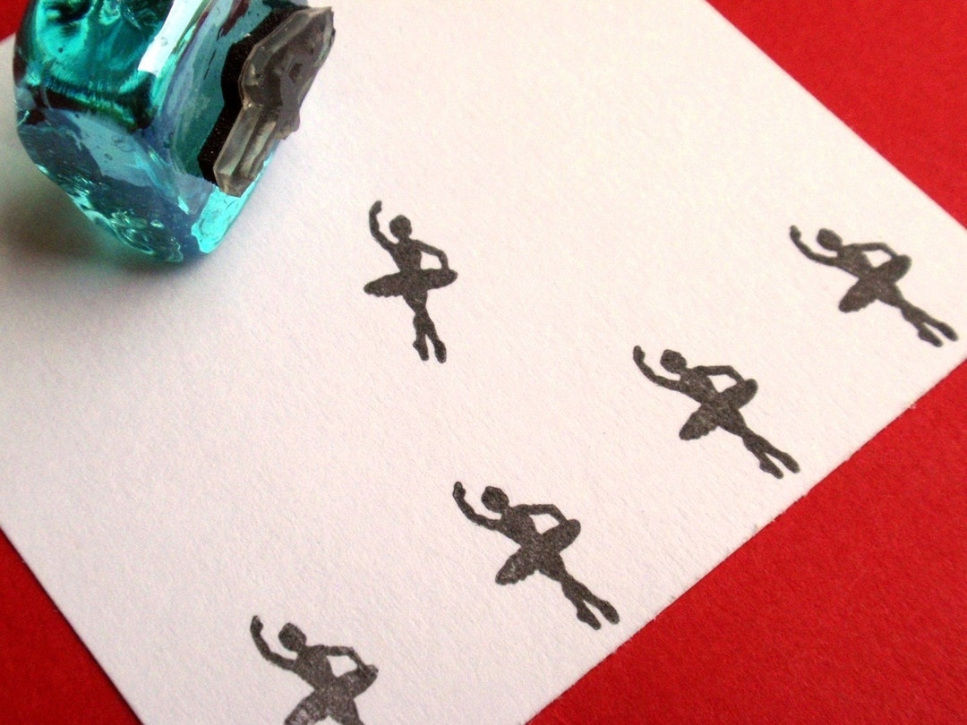 Tiny Ballerina Pirouette Rubber Stamp, Mini Ballerina With Tutu Stamp ...