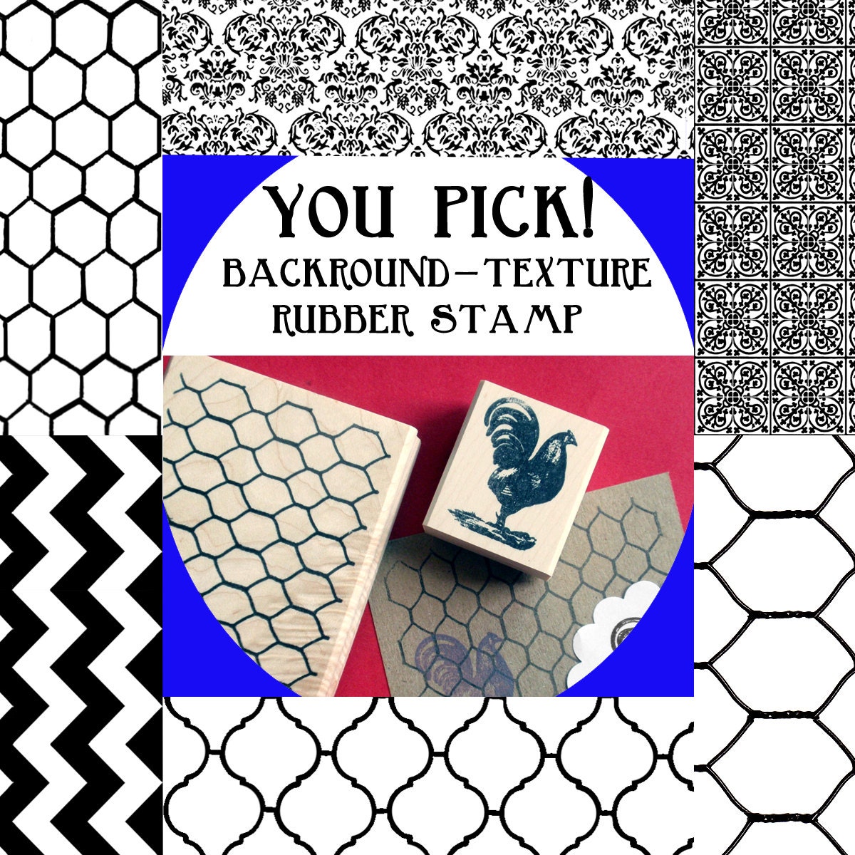Background Texture Rubber Stamp 6 Choices Moroccan Tile | Etsy