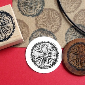 Custom Tree Rings With Heart and Initials Rubber Stamp, Rustic Wedding ...