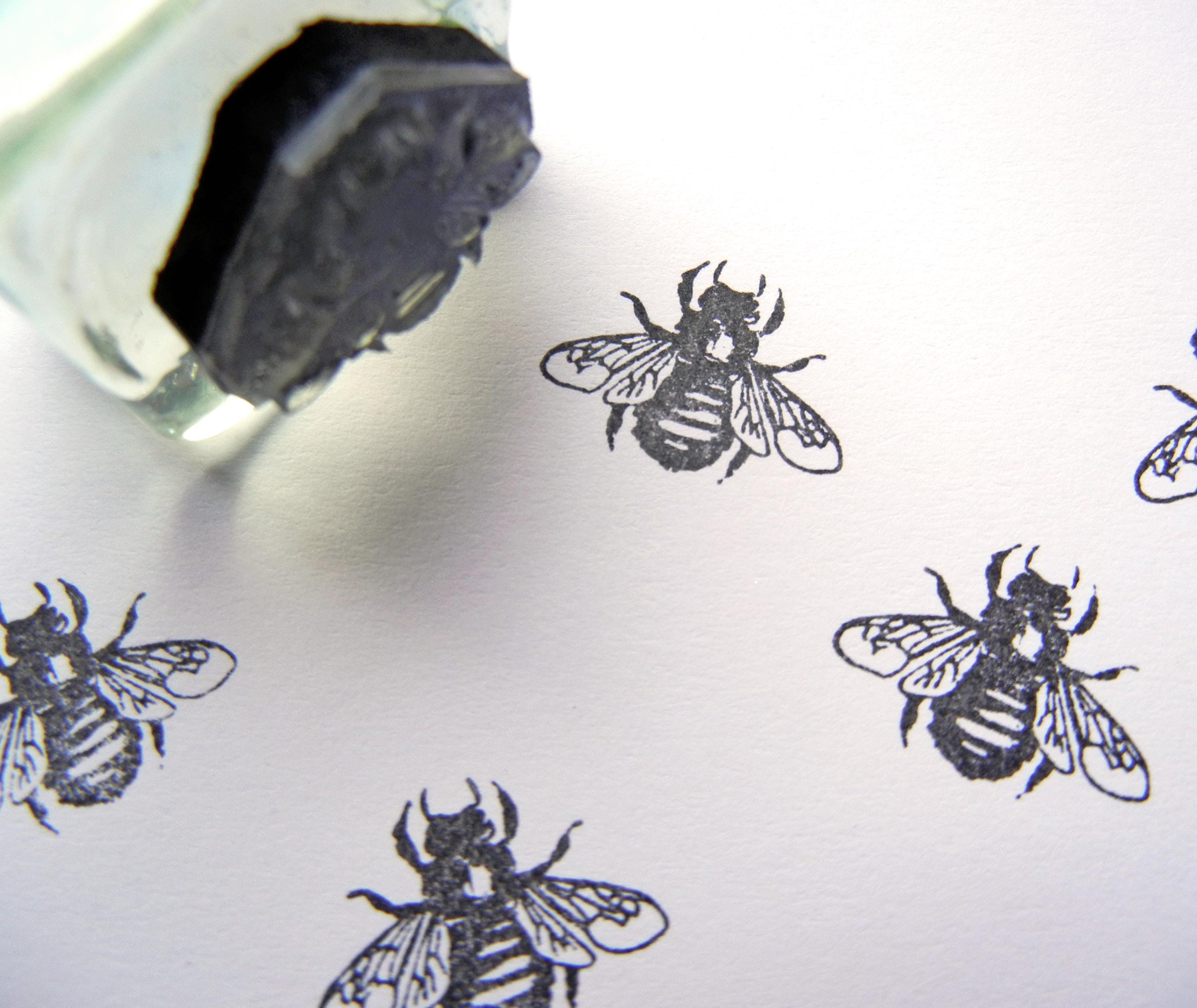 Bee Hive Rubber Stamp, Antique Bee Skep Stamp, Honey Label Stamp, Gift ...