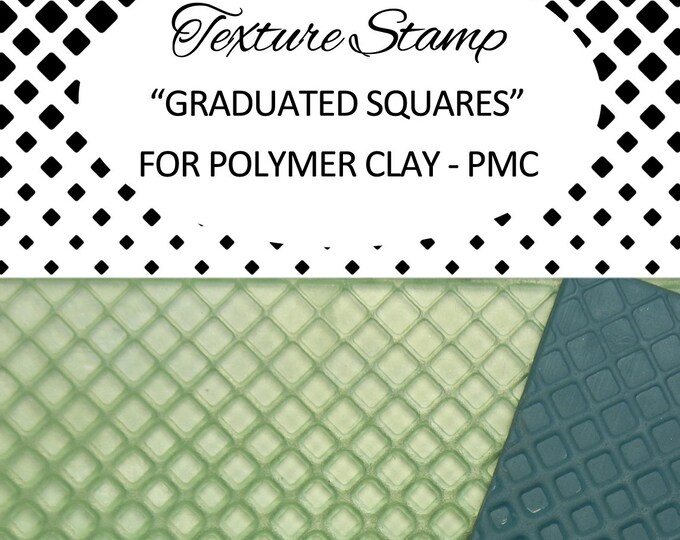 Texture Stamp GRADUATED SQUARES / Diamonds Texture Sheet for Clay ...