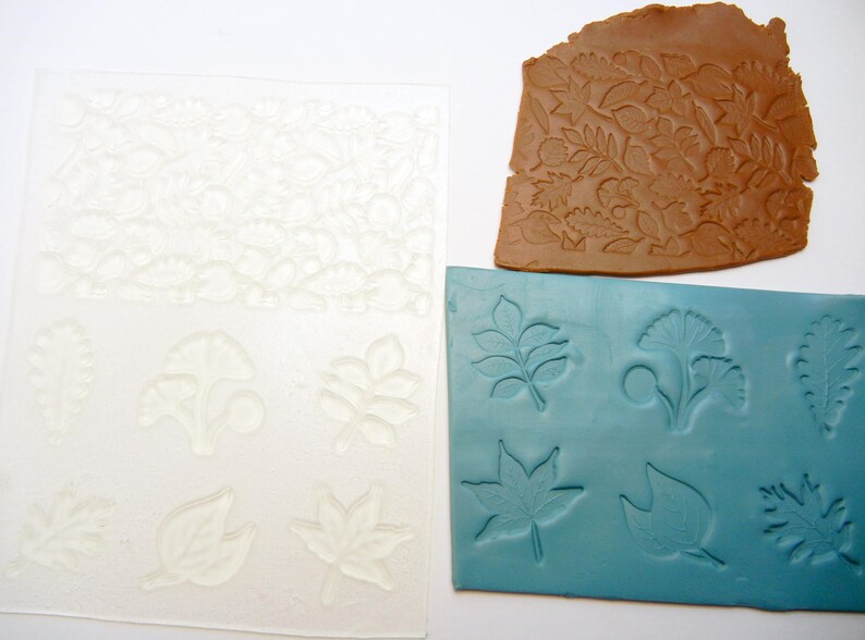 LEAVES Texture Stamp Set / Texture Mat for Clay Metal Clay - Etsy