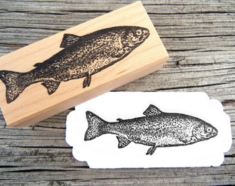 Fish Rubber Stamp | Etsy