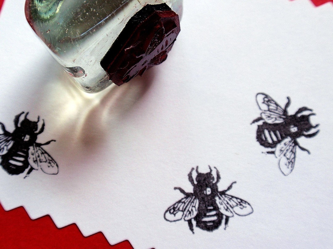 Tiny Bee Honeybee Rubber Stamp, Beekeeper Honey Jar Label Rubber Stamp ...