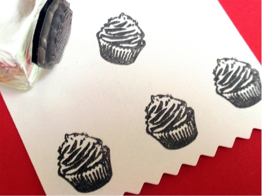 Tiny Cupcake Rubber Stamp 16mm, Dessert Rubber Stamp, Bakery Stamp by ...
