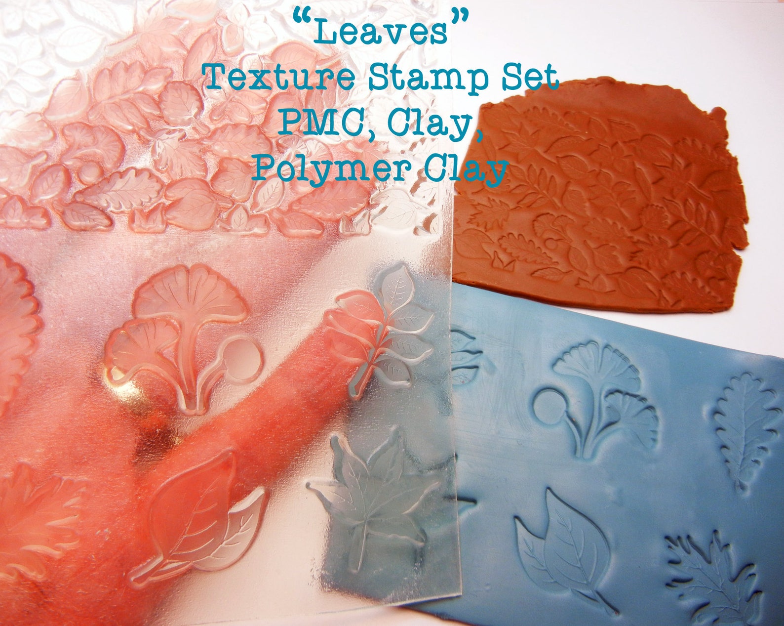 LEAVES Texture Stamp Set / Texture Mat for Clay Metal Clay - Etsy