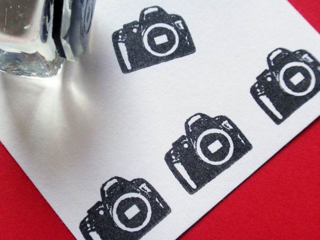 Mini Camera Rubber Stamp, Tiny SLR Camera Icon Stamp, Photography ...