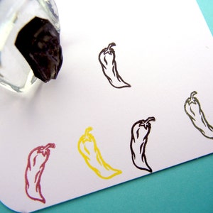 Tiny Chili Pepper Rubber Stamp 16mm, Chili Cook-off Stamp, Jalapeno ...